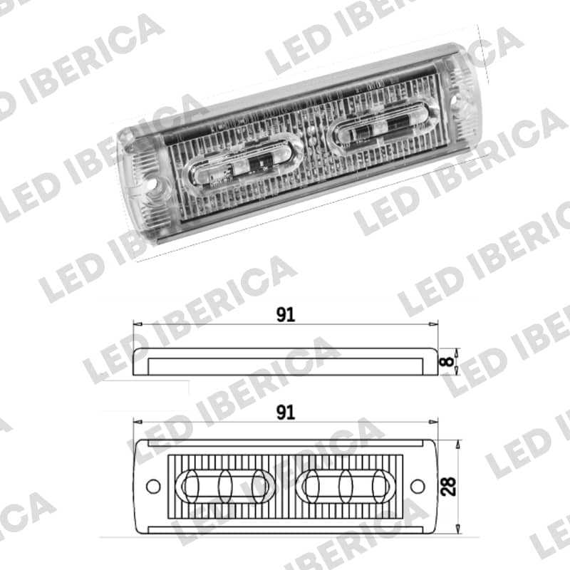 KIT DE LUCES (2) PERIMETRALES CLEARENS AZUL O ÁMBAR CE R65